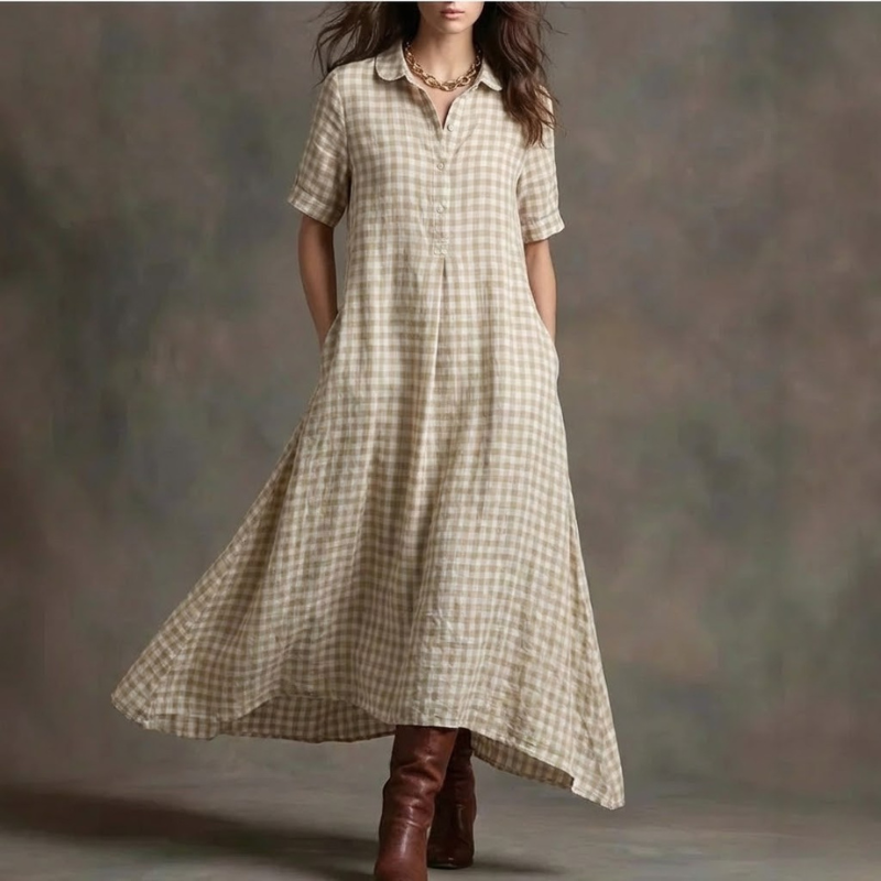 Rosalie | Checked Maxi Dress – Georgian Bay Boutique